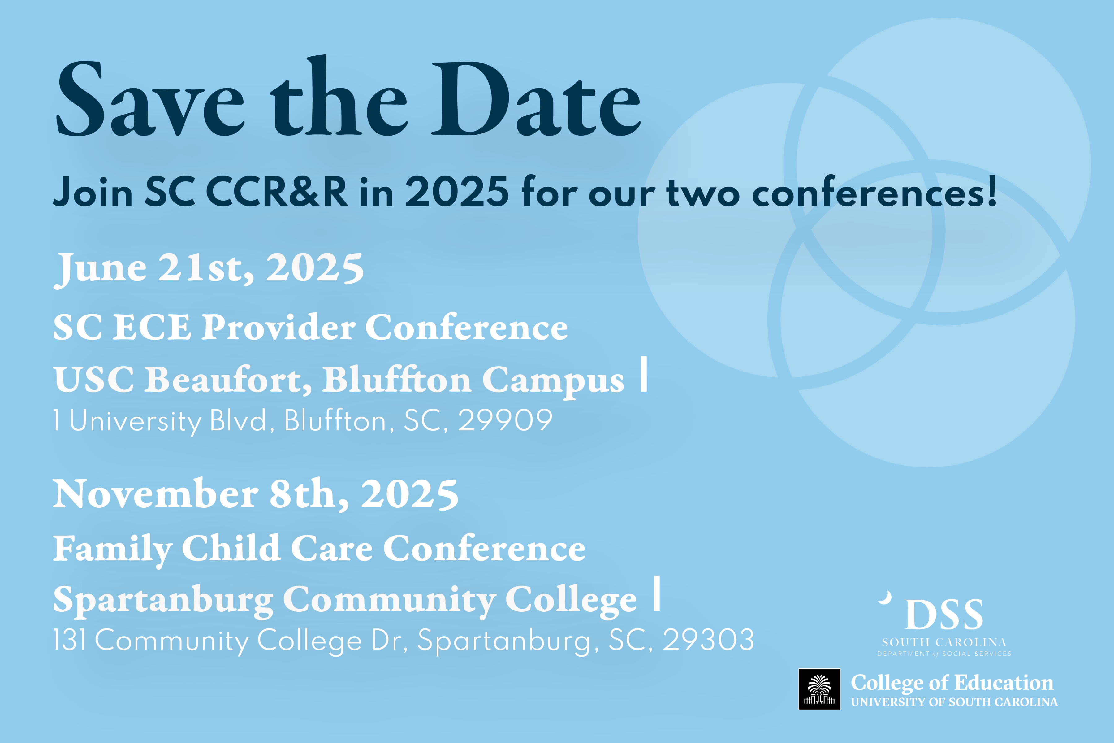 Please save the date for South Carolina Child Care Resource and ...